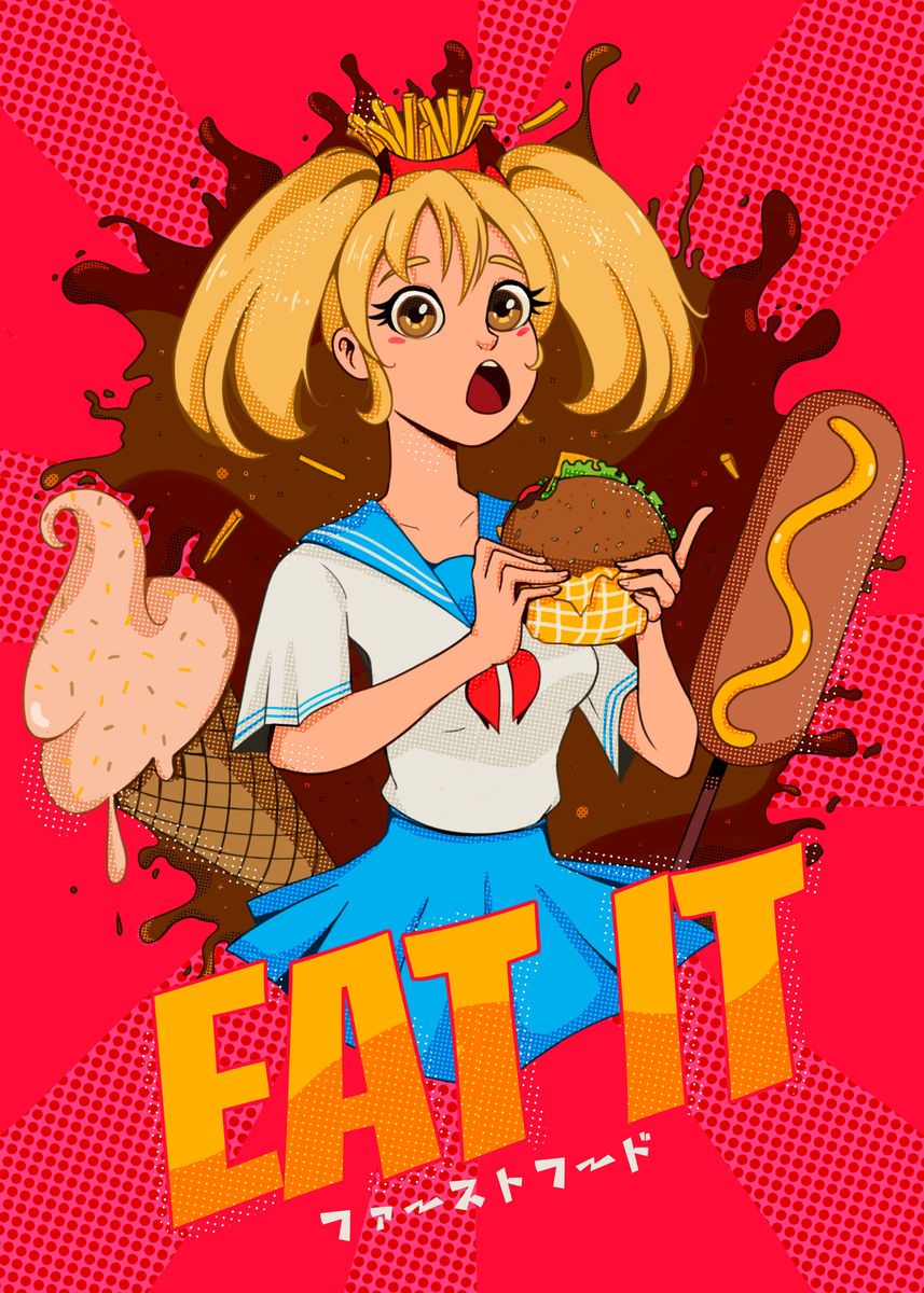 'Eat it' Poster, picture, metal print, paint by Mariana Hernández ...
