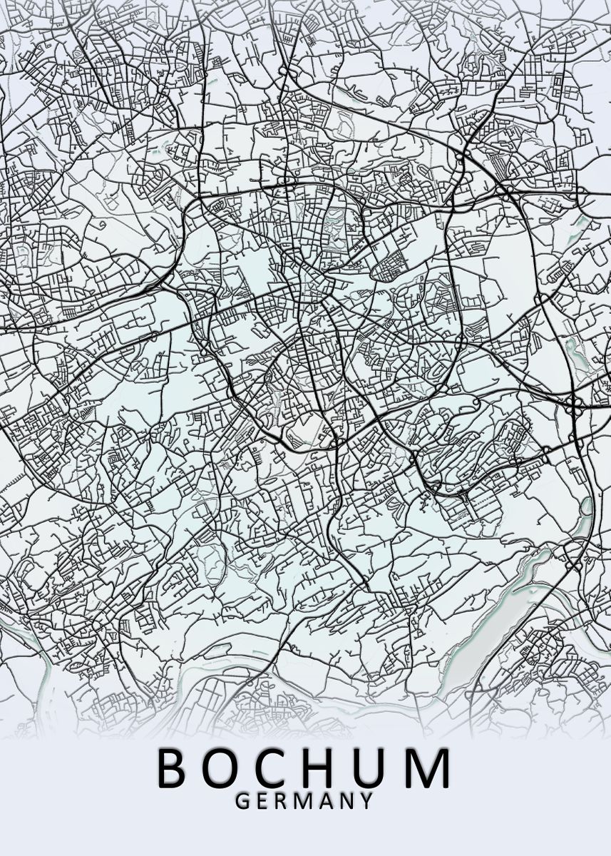 'Bochum Germany City Map' Poster by City Map Art Prints | Displate