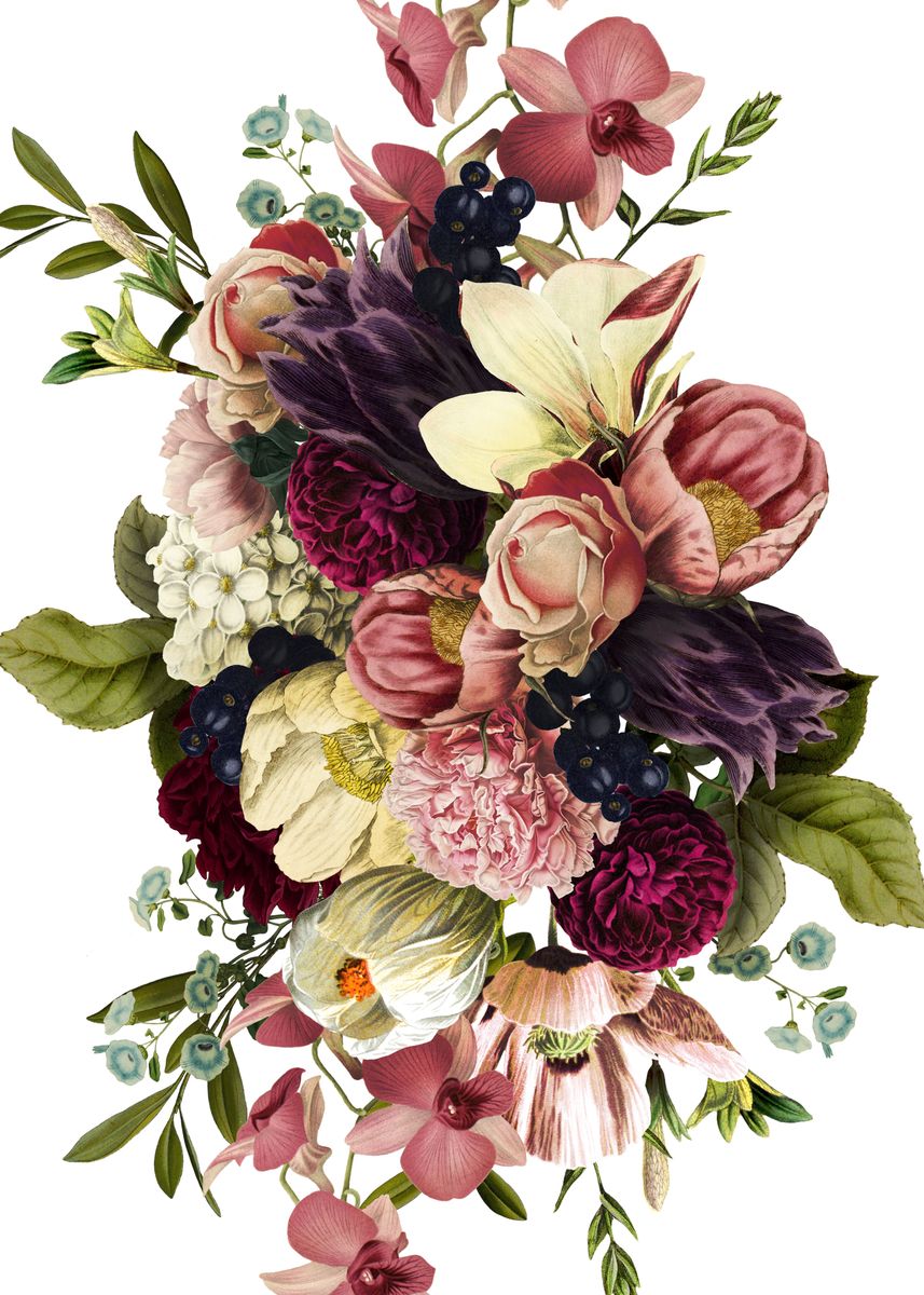 'Bouquet' Poster, picture, metal print, paint by Nikita Abakumov | Displate