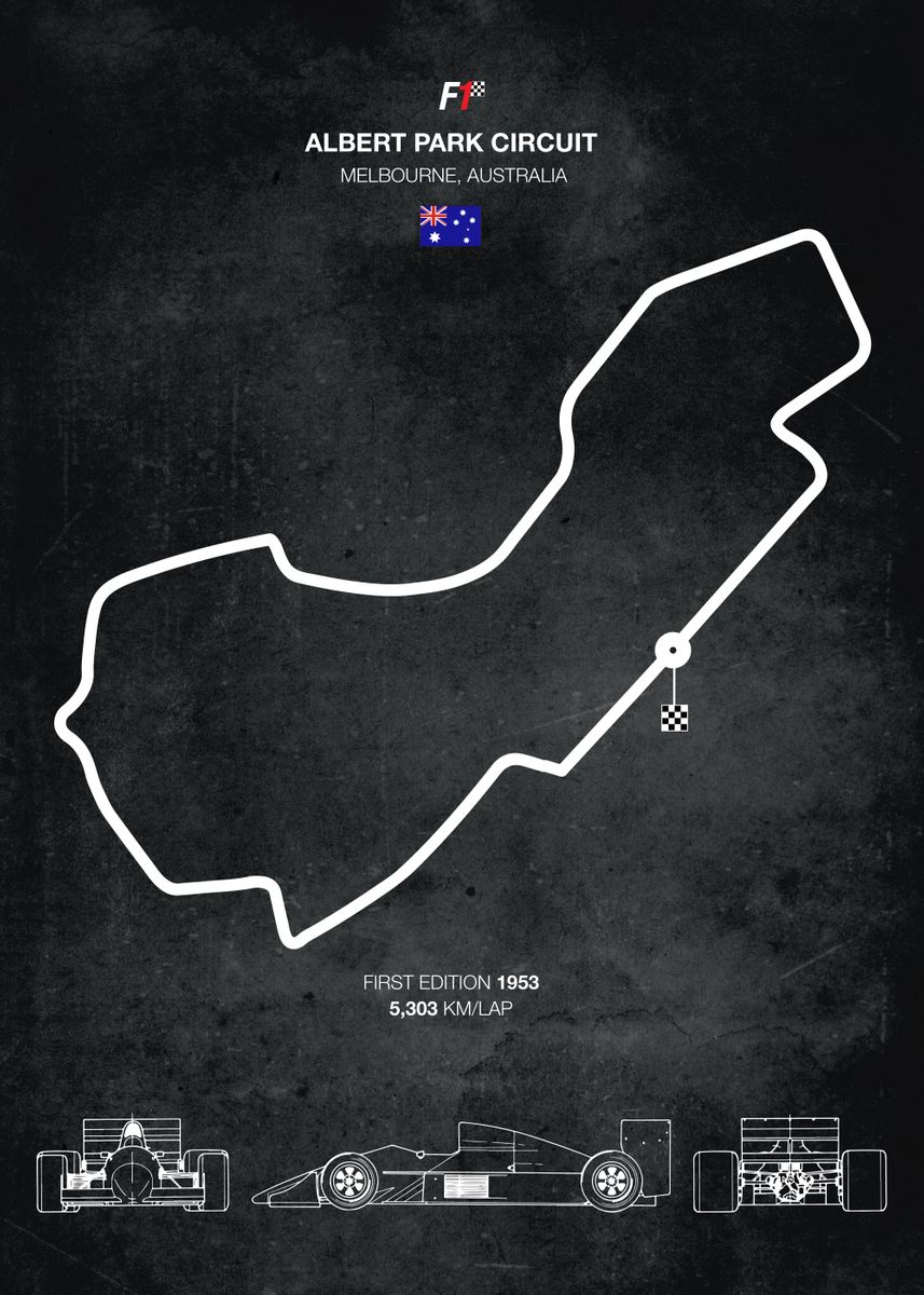 'Albert Park Circuit' Poster, picture, metal print, paint by Xavier ...