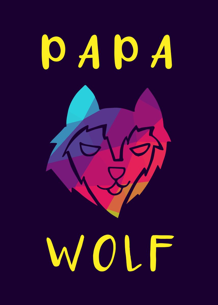 'Papa Wolf Animal 13' Poster, picture, metal print, paint by Maricris M ...