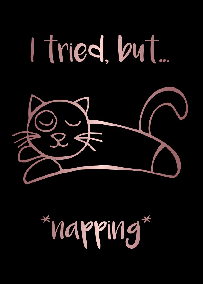 'Nap Cat Animal 35' Poster, picture, metal print, paint by Maricris M ...