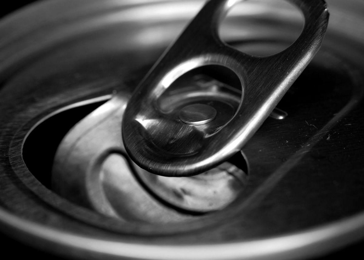 'Sntntn on a beer can BW' Poster by Nikola Cvetkovic | Displate