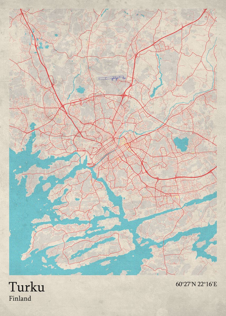 'Turku Finland' Poster, picture, metal print, paint by Iwoko | Displate