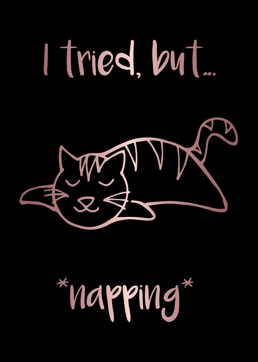 'Nap Cat Animal 22' Poster, picture, metal print, paint by Maricris M ...