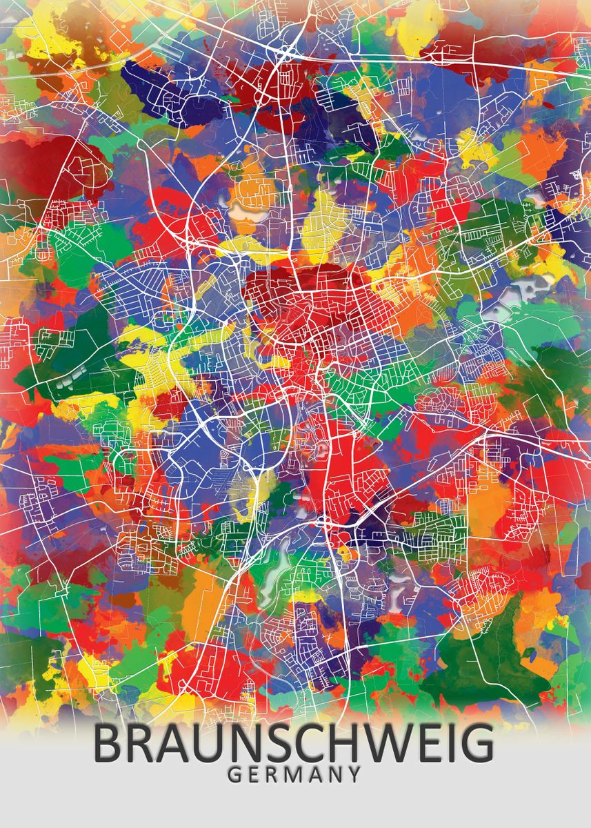 'Braunschweig Germany Map' Poster by City Map Art Prints | Displate