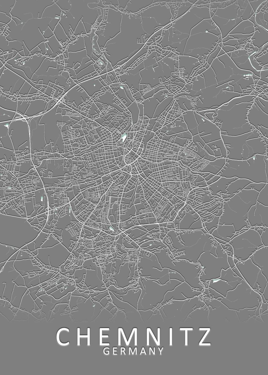 'Chemnitz Germany City Map' Poster by City Map Art Prints | Displate