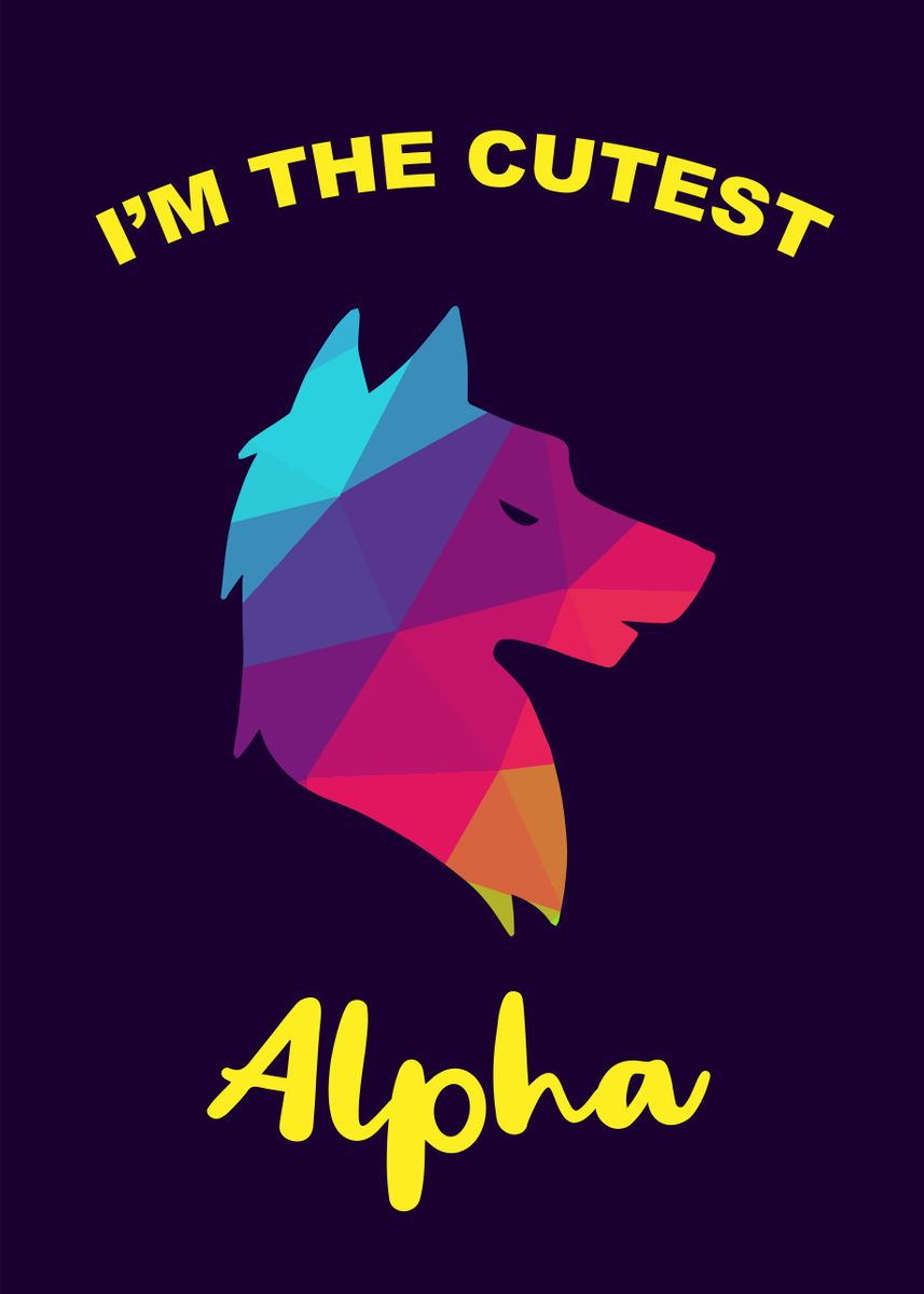 'Cute Alpha Wolf 10' Poster, picture, metal print, paint by Maricris M ...