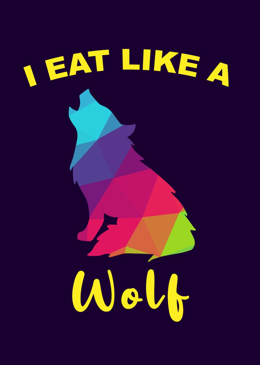 'Cute and Funny Eat Wolf 7' Poster, picture, metal print, paint by ...