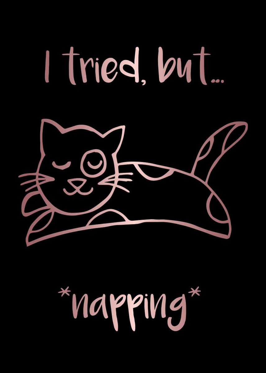 'Nap Cat Animal 8' Poster, picture, metal print, paint by Maricris M ...