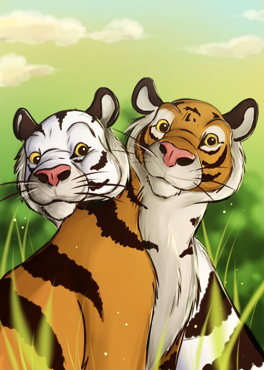 'Tiger friendship' Poster by Elena Degener | Displate