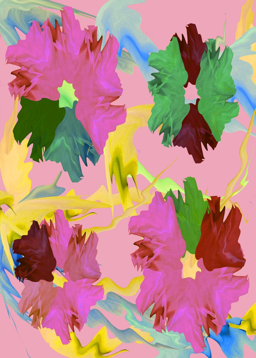 'FLower power in pink ' Poster by Daria Błażek | Displate