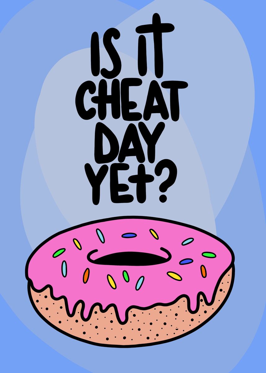 'Cheat Day Donut' Poster, picture, metal print, paint by Anna Kostrzewa ...