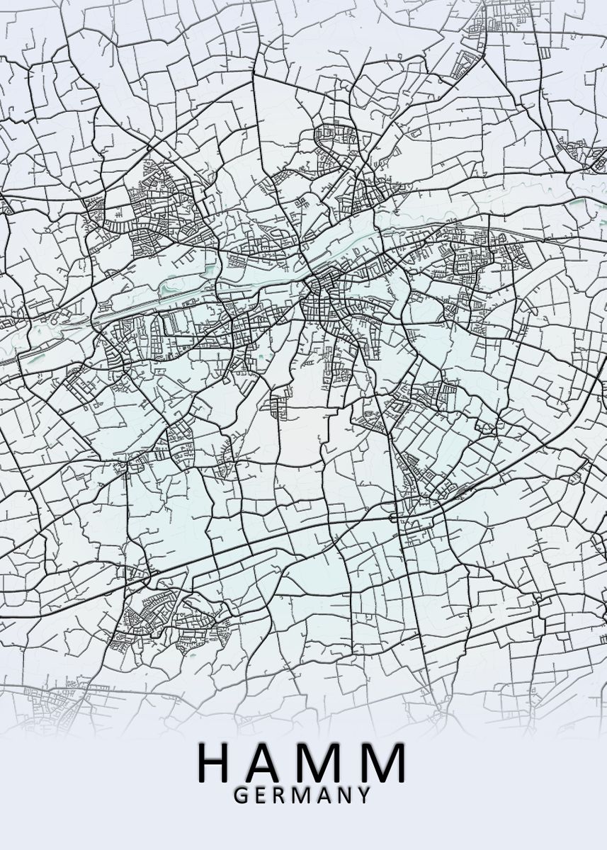'Hamm Germany City Map' Poster, picture, metal print, paint by City Map ...