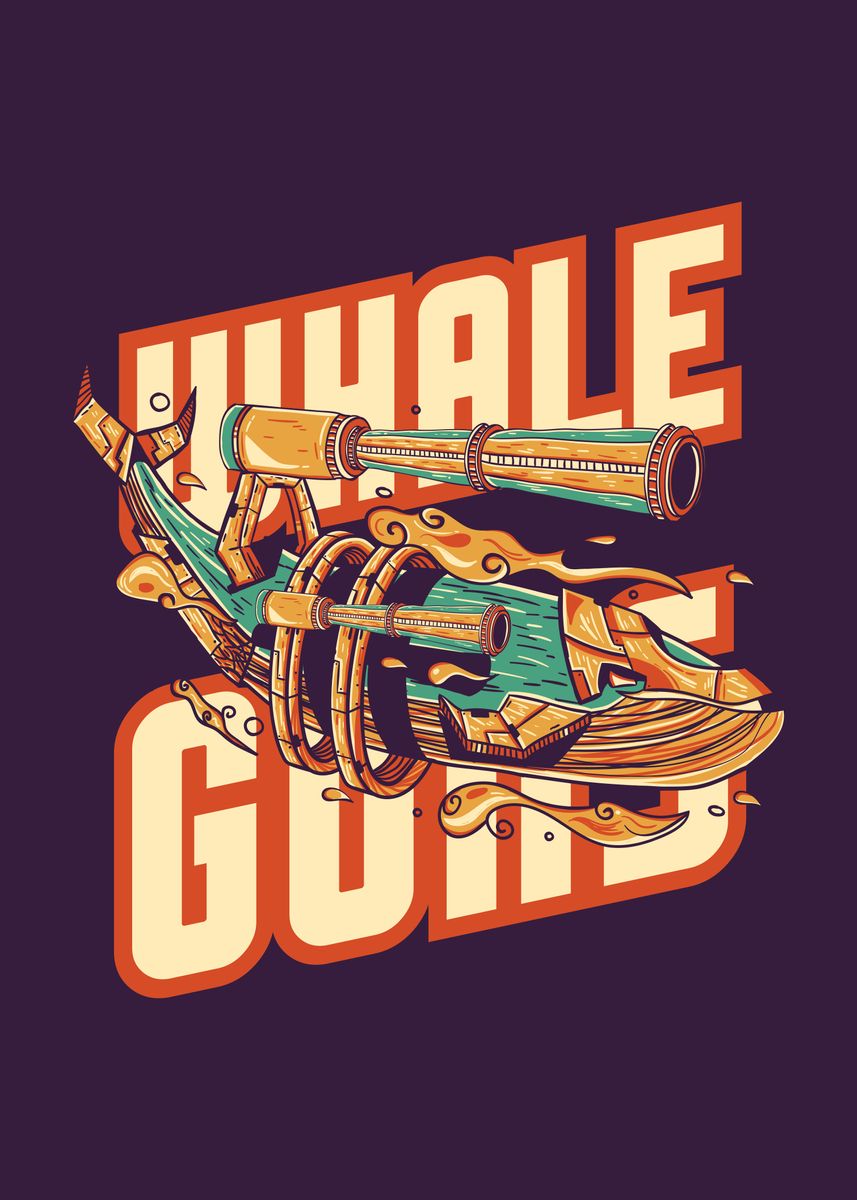'Whale Guns' Poster, picture, metal print, paint by Wildan Kurniawan ...