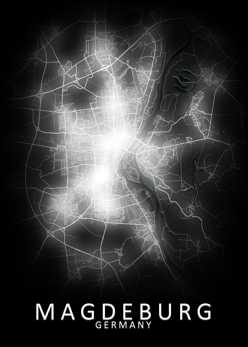 'Magdeburg Germany City Map' Poster by City Map Art Prints | Displate