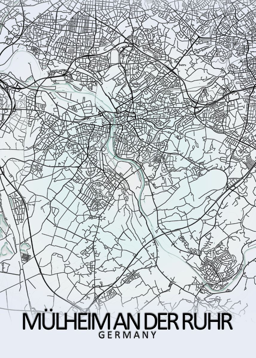 'Mulheim Germany City Map' Poster by City Map Art Prints | Displate