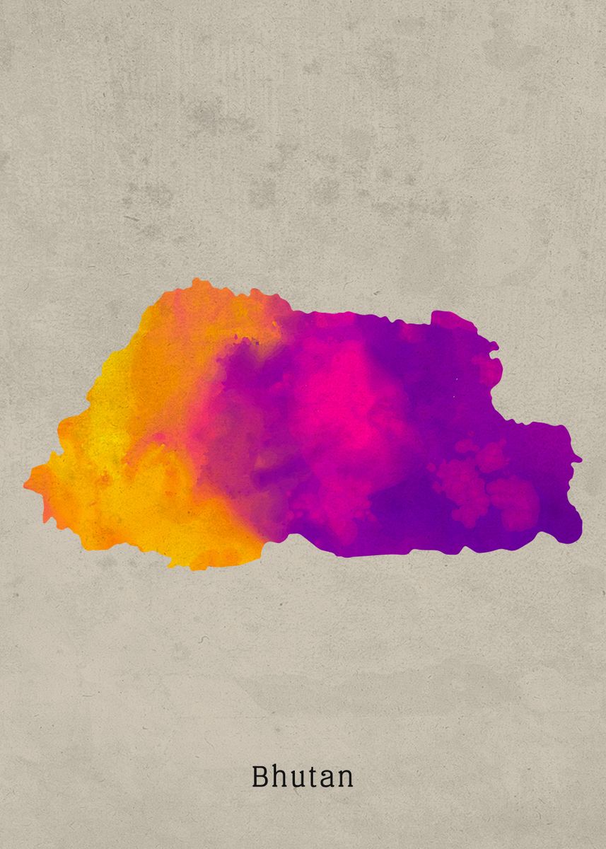 'Bhutan' Poster, picture, metal print, paint by Iwoko | Displate