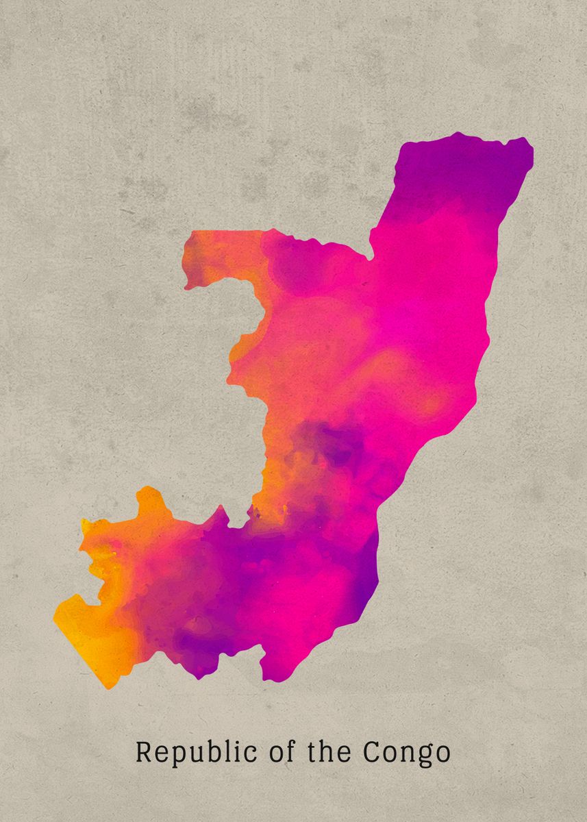 'Republic of the Congo' Poster, picture, metal print, paint by Iwoko ...