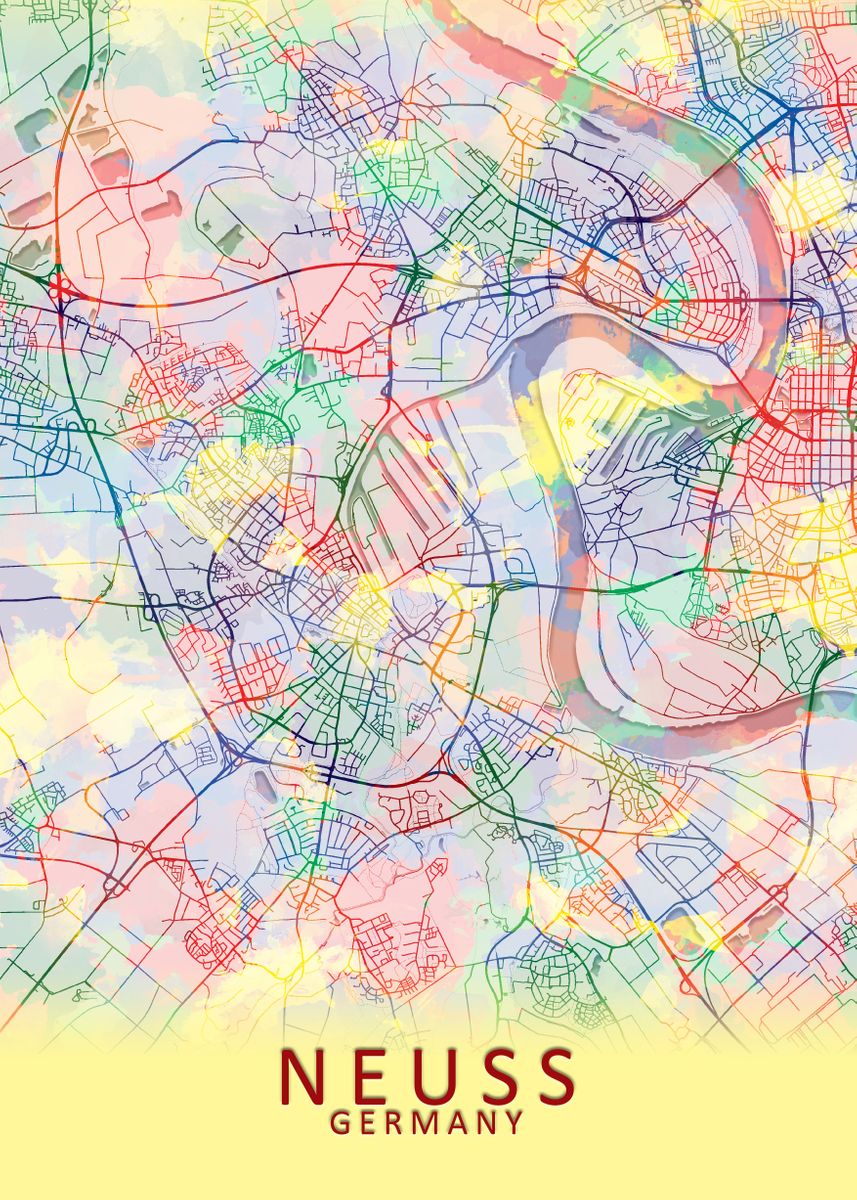 'Neuss Germany City Map' Poster by City Map Art Prints | Displate