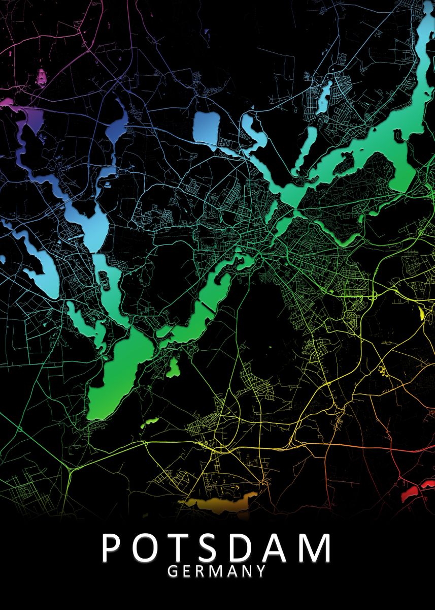 'Potsdam Germany City Map' Poster, picture, metal print, paint by City ...