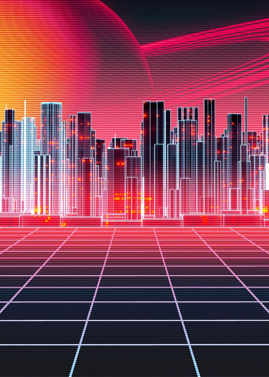 'Digital Landscape Vertical' Poster, picture, metal print, paint by ...