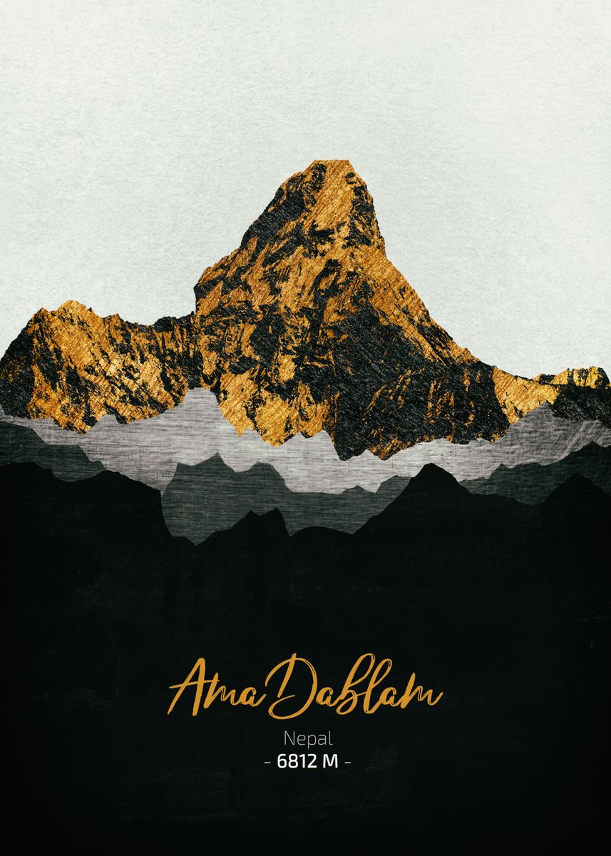 'Ama Dablam' Poster, picture, metal print, paint by Tobias Roetsch ...