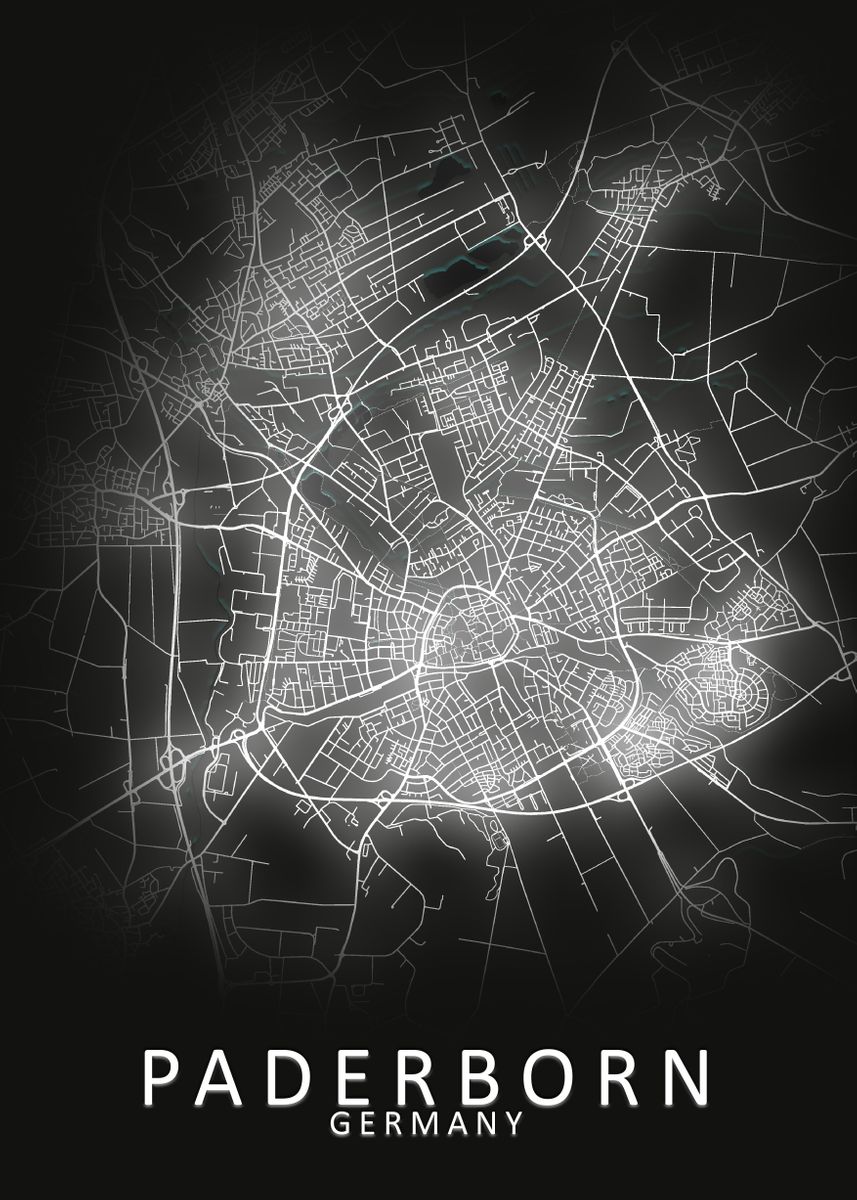 'Paderborn Germany City Map' Poster by City Map Art Prints | Displate