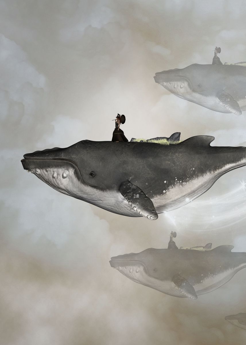 'Awesome fantasy whale' Poster by Heike Köhnen | Displate
