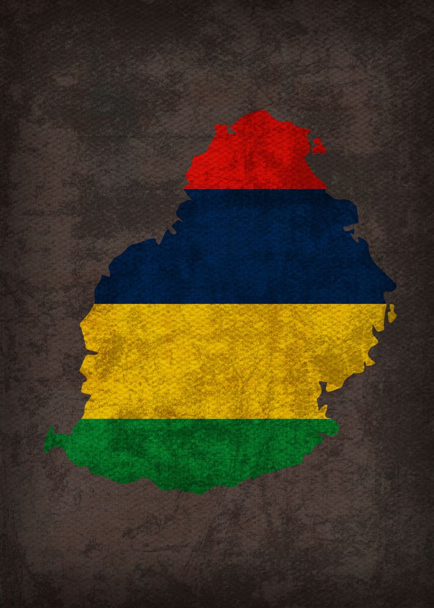 'Mauritius Country Flag Map' Poster by Design Turnpike | Displate