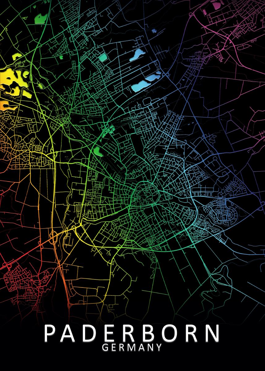 'Paderborn Germany City Map' Poster by City Map Art Prints | Displate