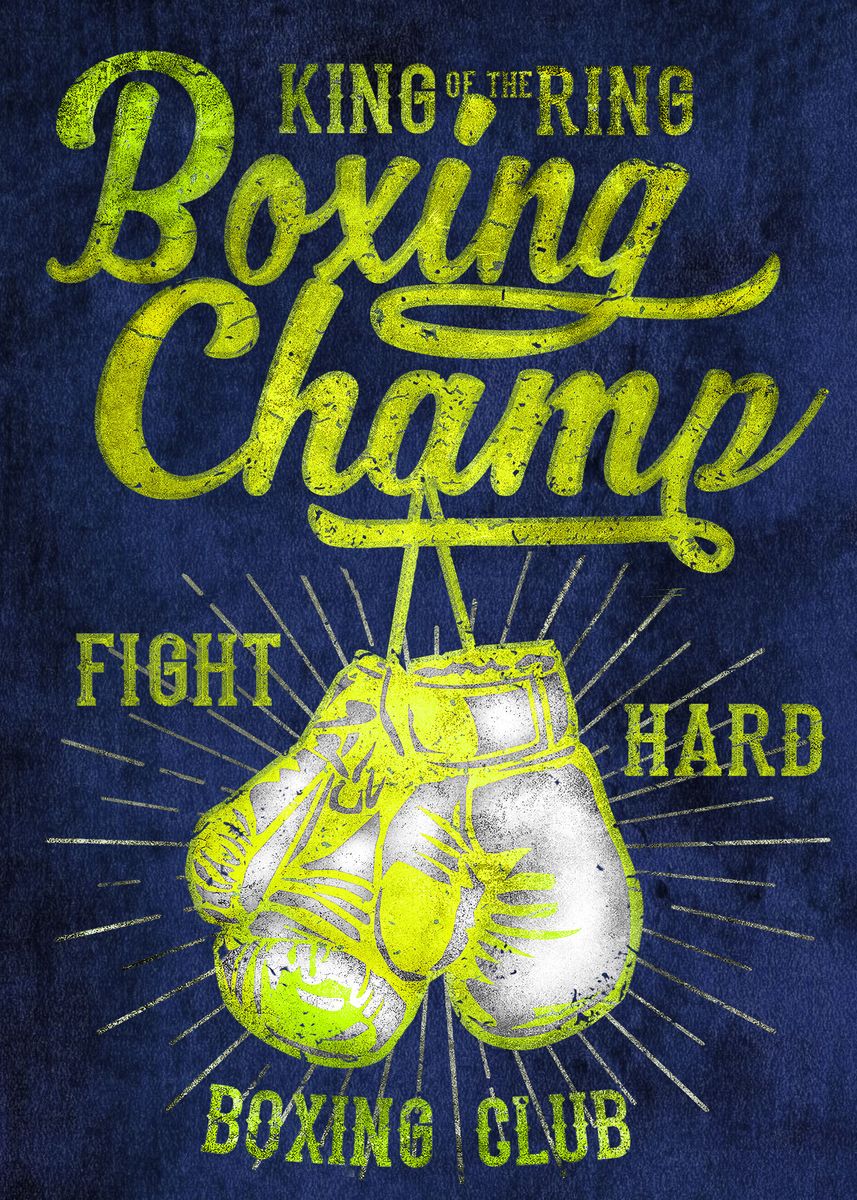 'Boxing Champ' Poster, picture, metal print, paint by М Damyanov | Displate