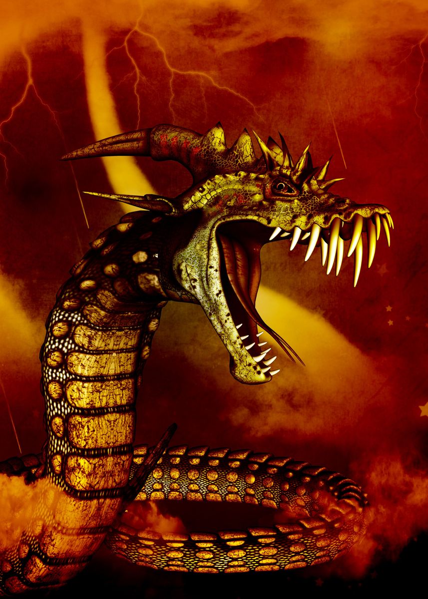 'Awesome dinosaur snake' Poster by Heike Köhnen | Displate