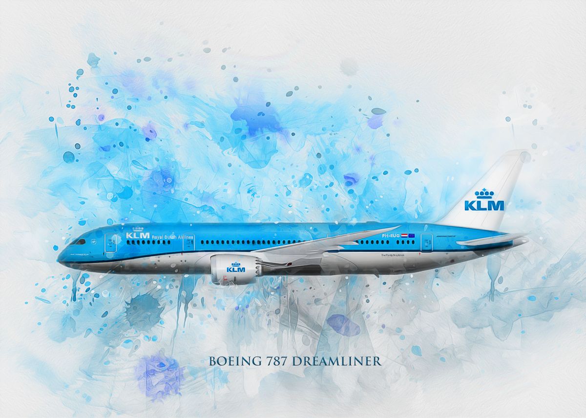 'Klm Boeing 787 Dreamliner' Poster by Ian Mitchell | Displate