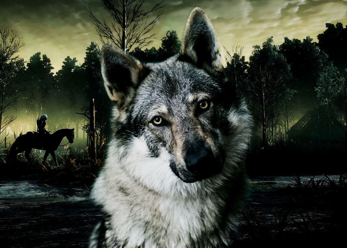 ' Wolf - Village' Poster by Mateusz Ślemp | Displate