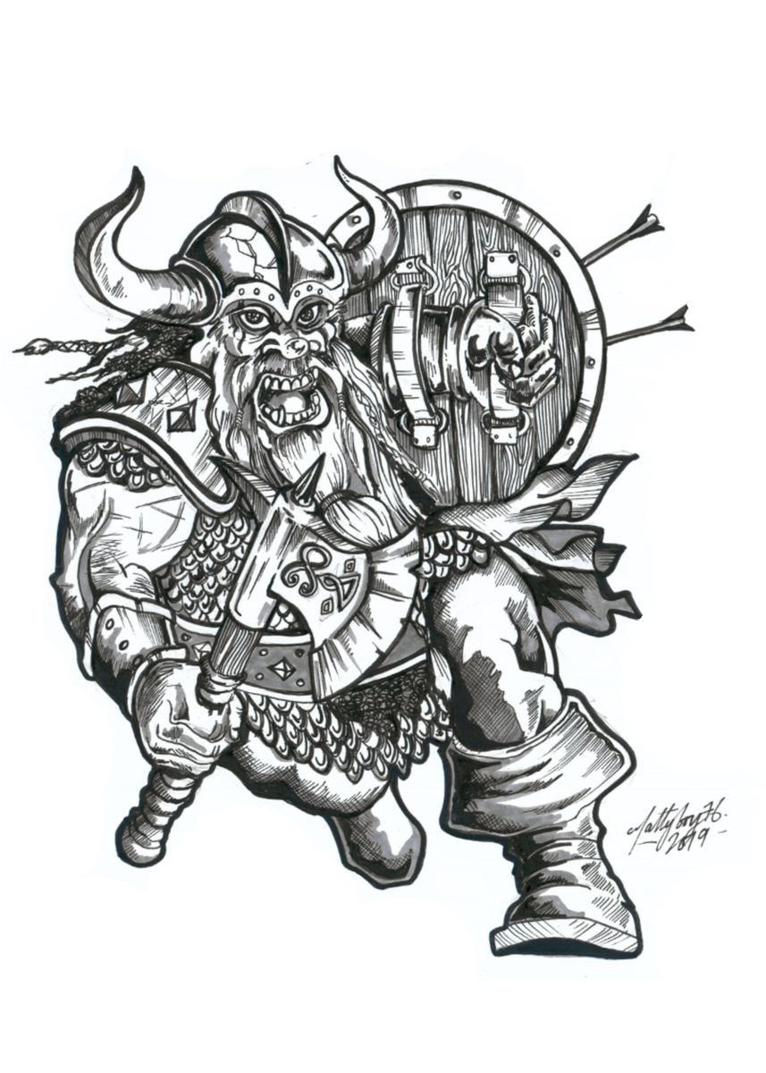 'Viking Warrior' Poster, picture, metal print, paint by Matt Prewett ...