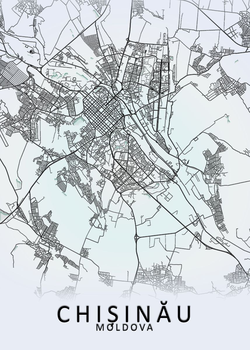 'Chisinau Moldova City Map' Poster, picture, metal print, paint by City ...