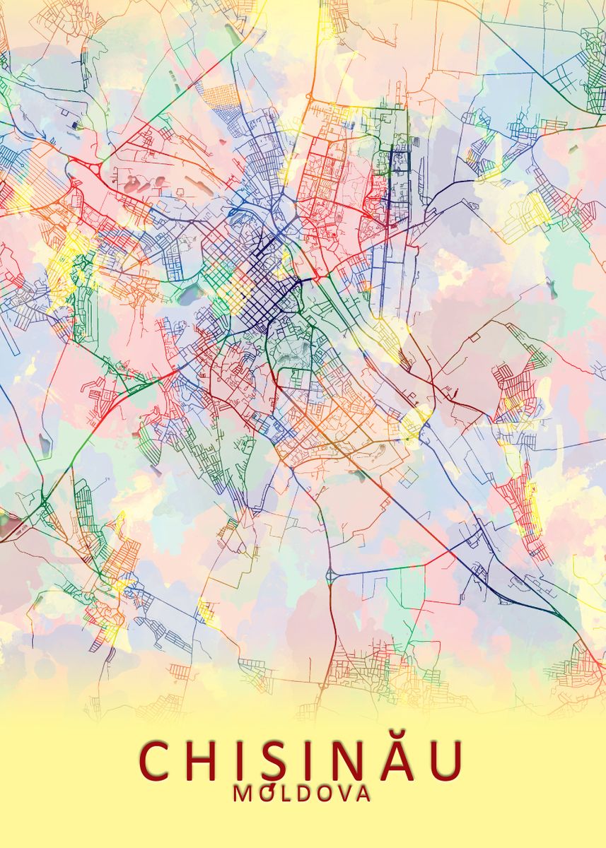 'Chisinau Moldova City Map' Poster by City Map Art Prints | Displate