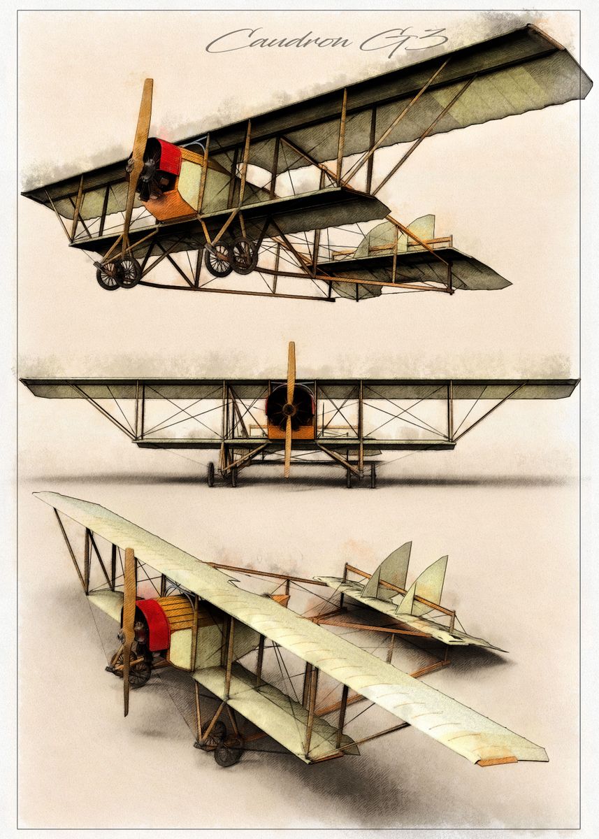 'Caudron G3 WWI Plane' Poster by Aivaras Grauzinis | Displate