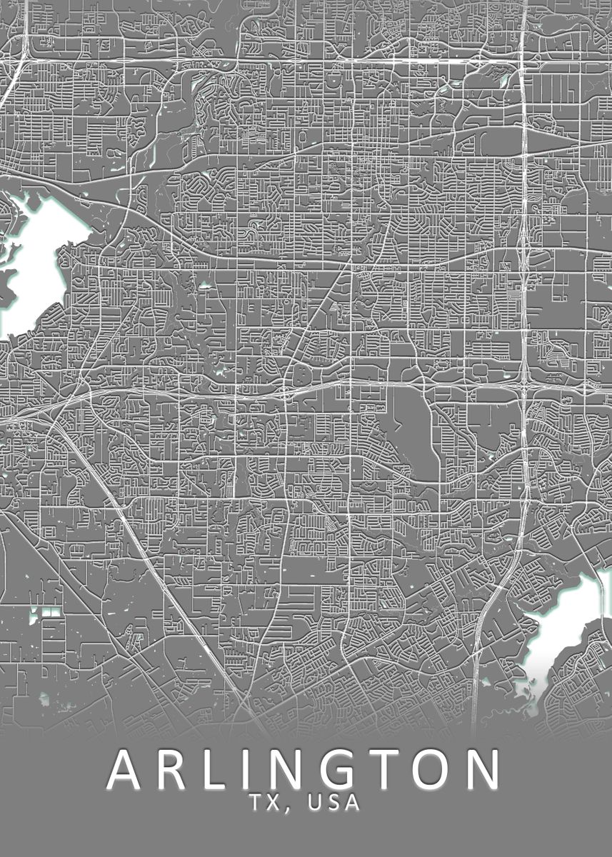 'Arlington TX USA City Map' Poster by City Map Art Prints | Displate