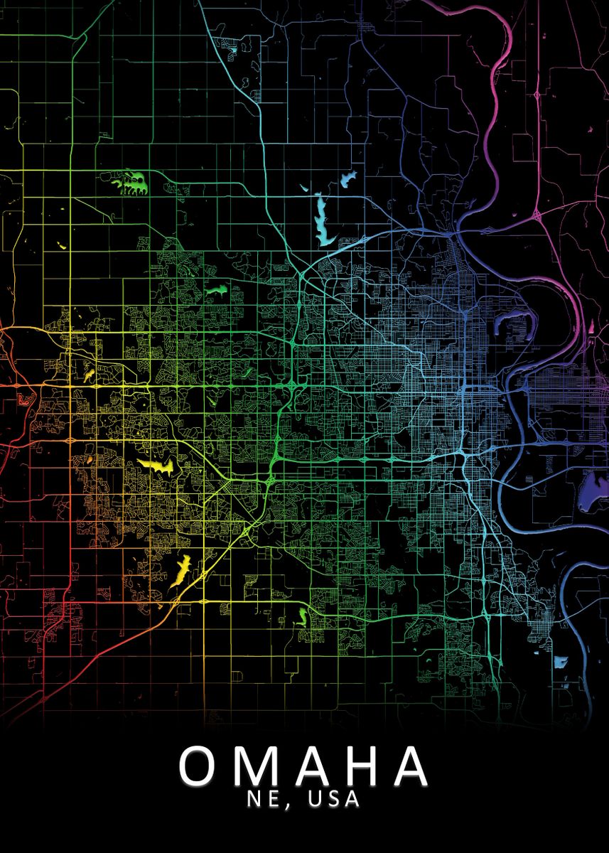 'Omaha NE USA City Map' Poster by City Map Art Prints | Displate