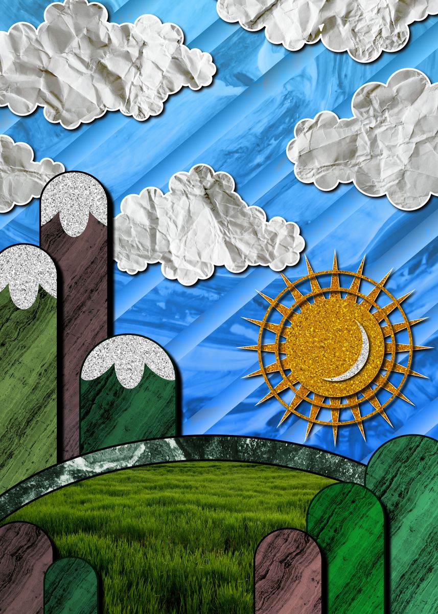 'Mixed Media Landscape 1' Poster, picture, metal print, paint by Holy ...