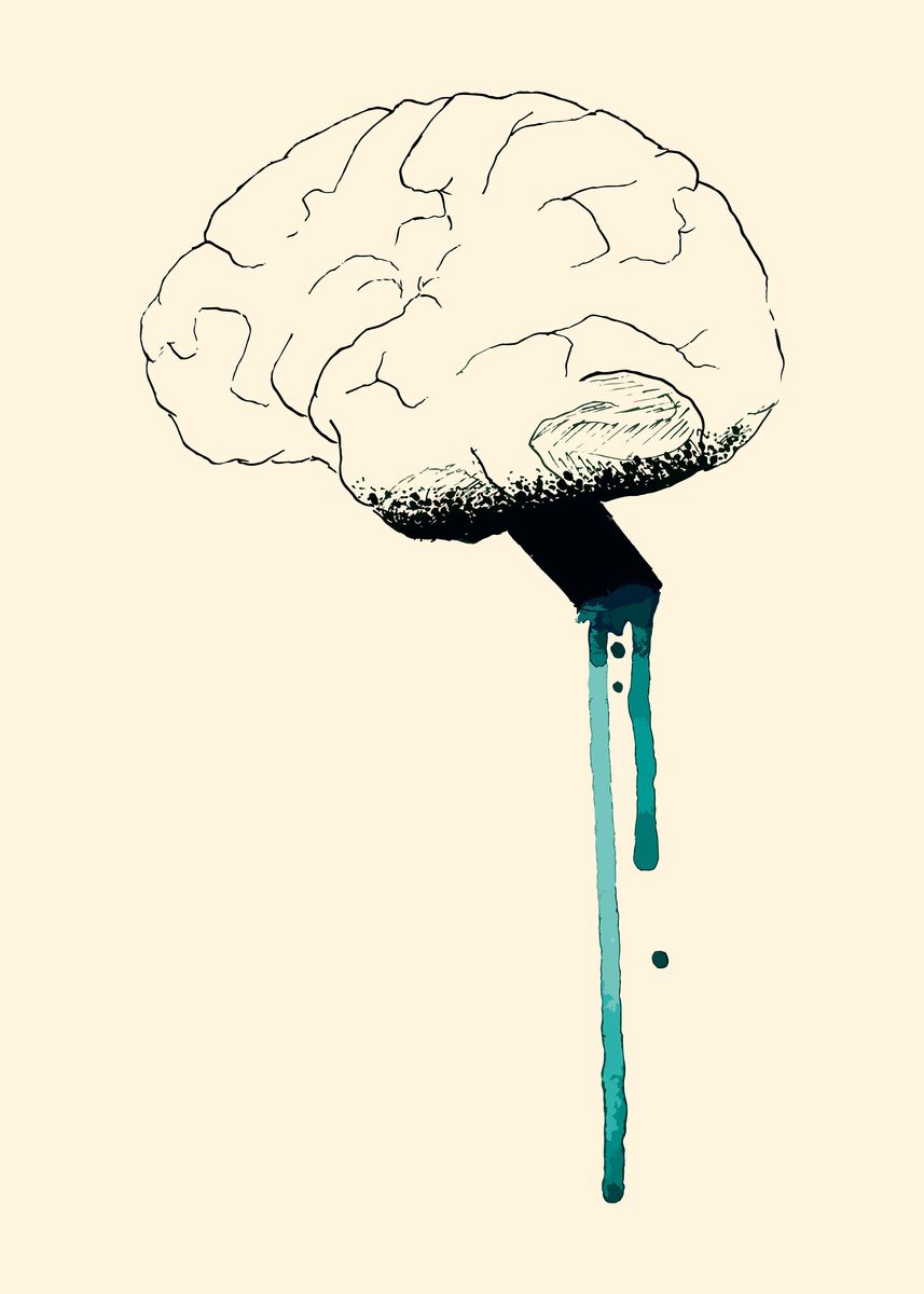 'Exhausted brain ' Poster, picture, metal print, paint by Awu Art ...