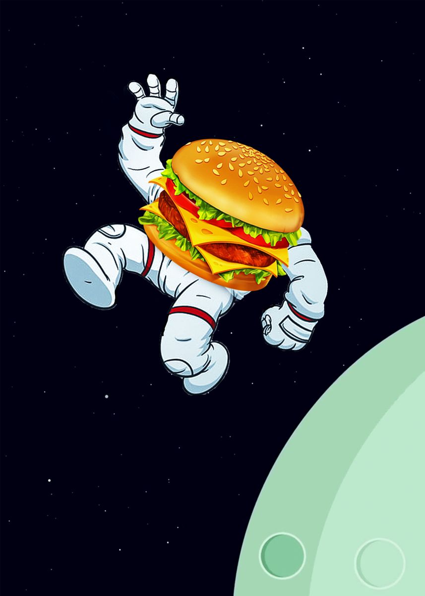 'Burger spacemen' Poster by kosong kosongboy | Displate