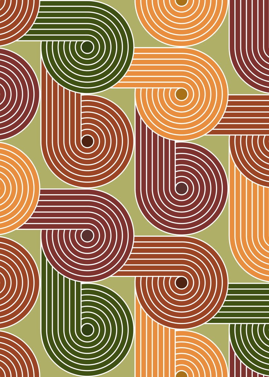 'Retro Striped Pattern 04' Poster by Aloke Design | Displate