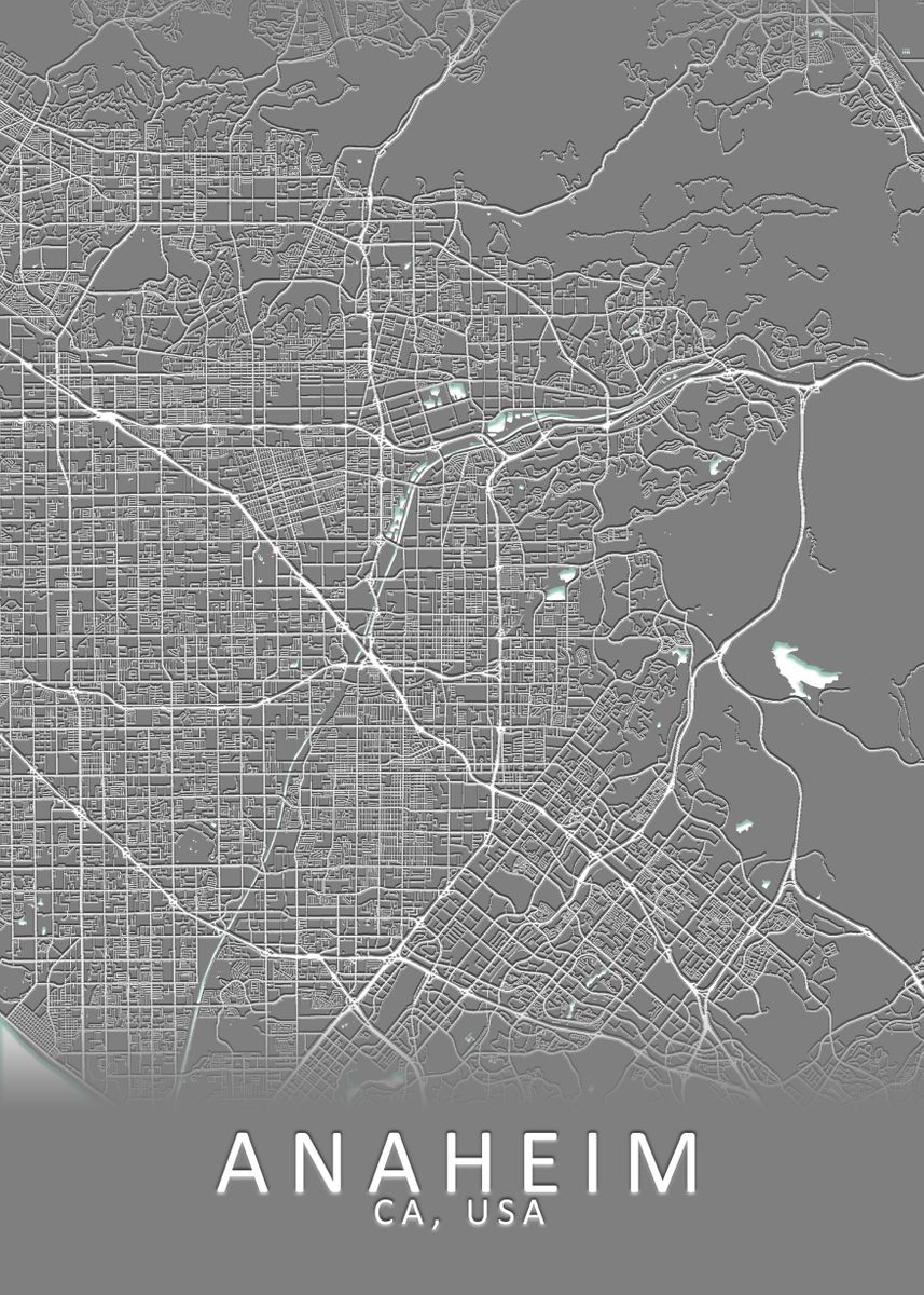 'Anaheim CA USA City Map' Poster by City Map Art Prints | Displate