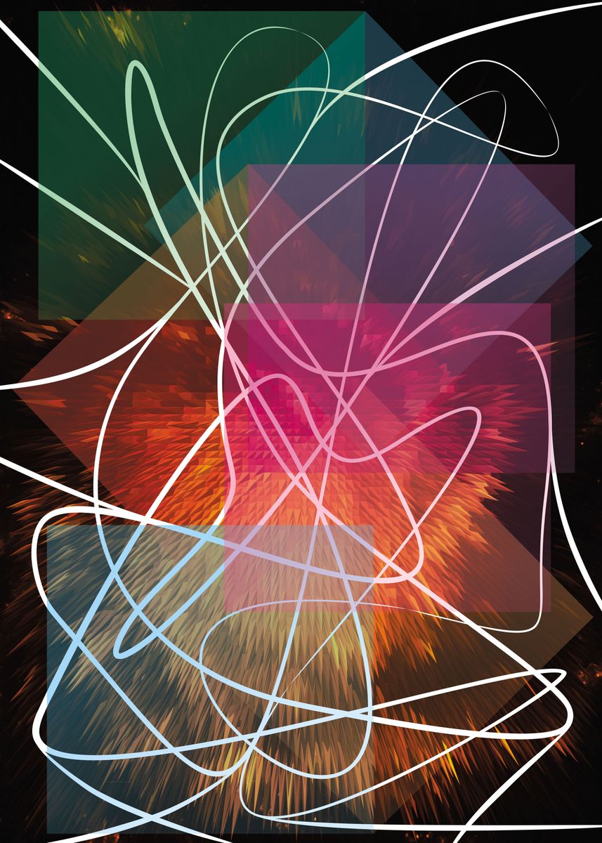 'Cosmic Rays' Poster, picture, metal print, paint by Marcos Borges ...