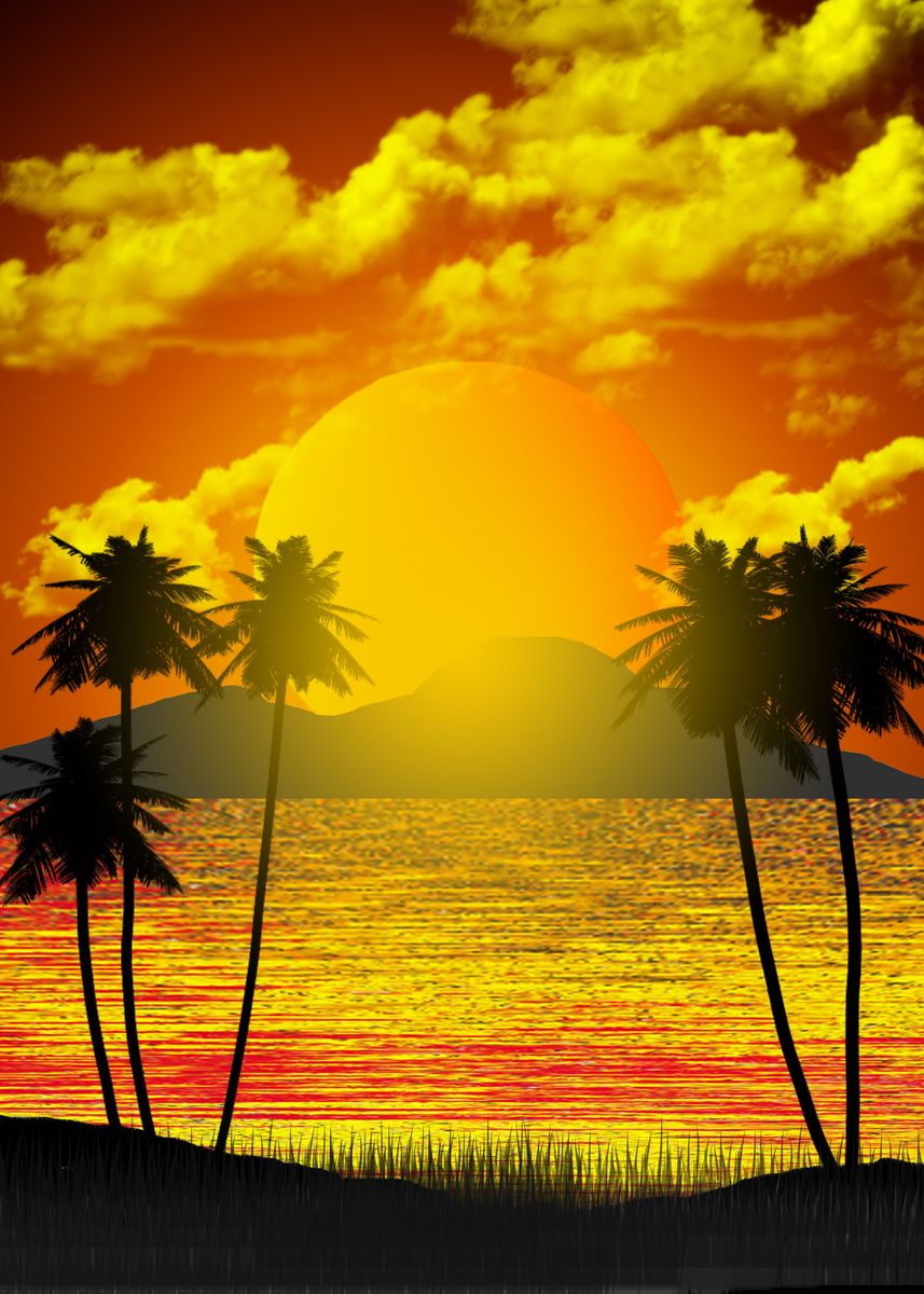 'Sunset' Poster by Randy Chua | Displate