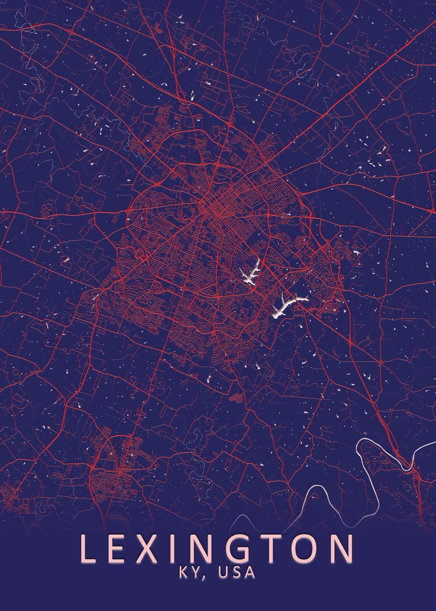 'Lexington KY USA City Map' Poster by City Map Art Prints | Displate