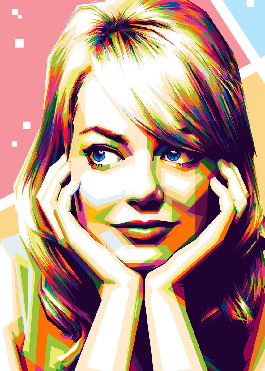 'Emma stone' Poster, picture, metal print, paint by Tom Cage | Displate